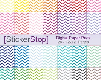 Striped Digital Paper Set in 28 Rainbow Colors Instant | Etsy