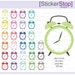 Alarm Clock Icon Digital Clipart in Rainbow Colors - Instant Download ...