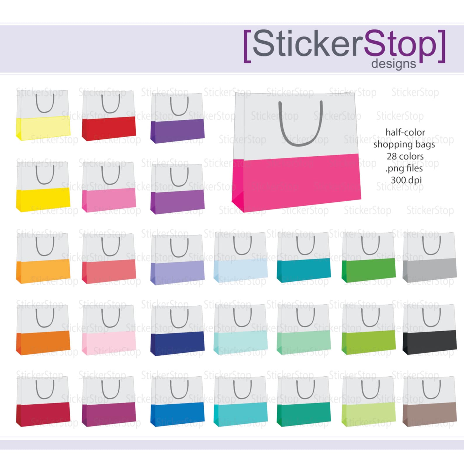Colorful Shopping Bags Digital Clipart Instant Download PNG Files - Etsy