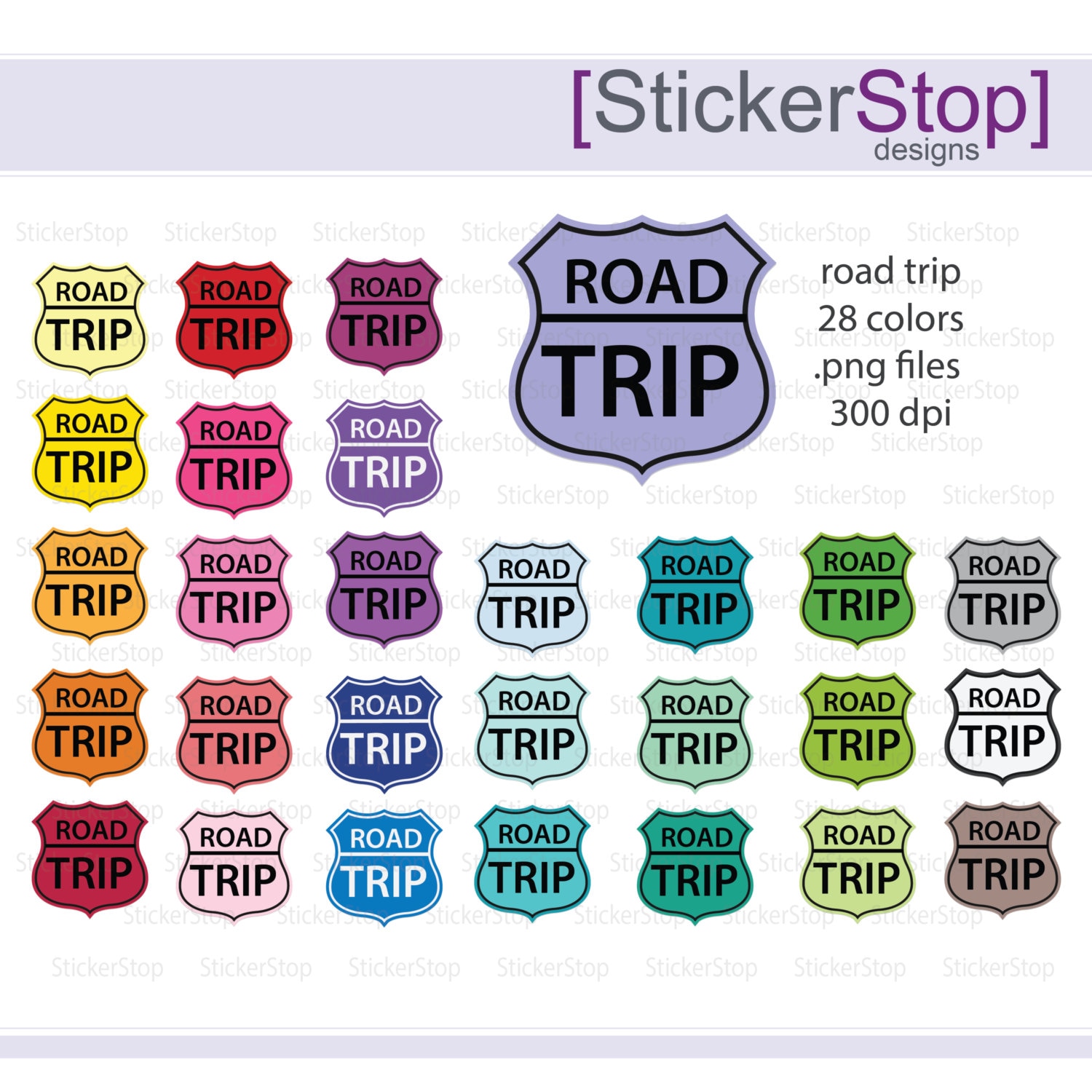 Road Trip Reminder 28 Colors, PNG Digital Clipart - Instant Download ...
