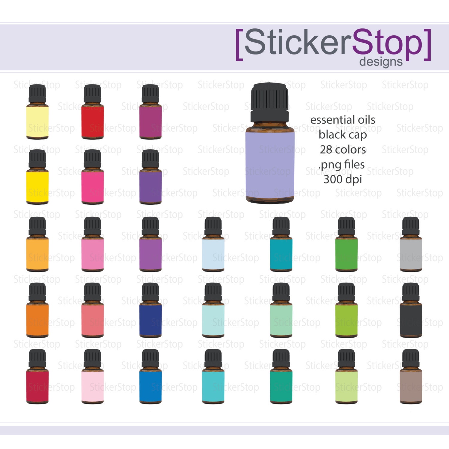Essential Oils Clipart 28 Colors, PNG Digital Clipart - Instant ...