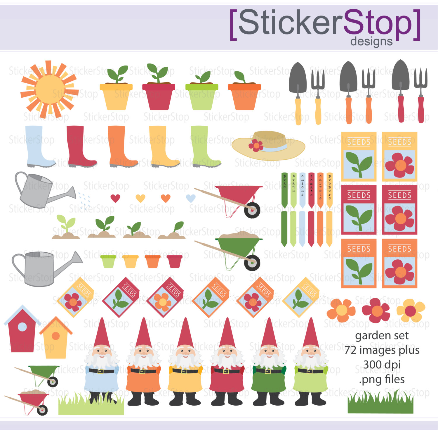 Gardening Garden Digital Clipart Set Instant Download PNG - Etsy