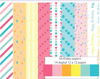 Happy Birthday Party Digital Clipart Set Instant download | Etsy