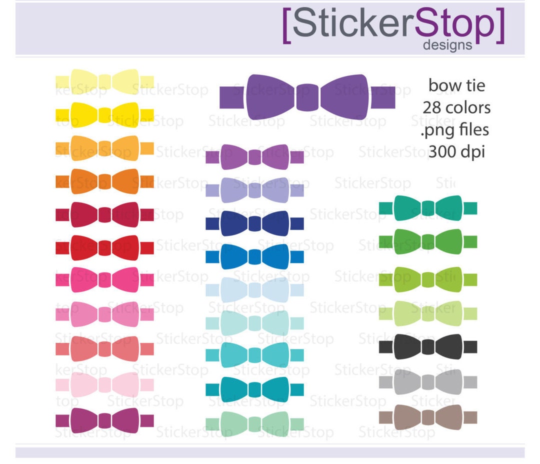 Bow Tie Clipart 28 Rainbow Colors, PNG Digital Clipart - Instant ...
