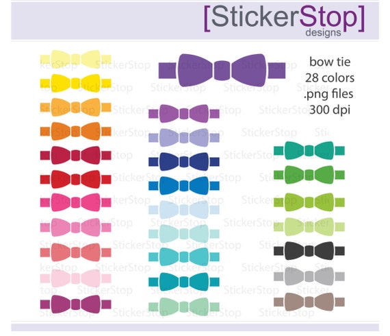 Bow Tie Clipart 28 Rainbow colors, PNG Digital Clipart - Instant ...