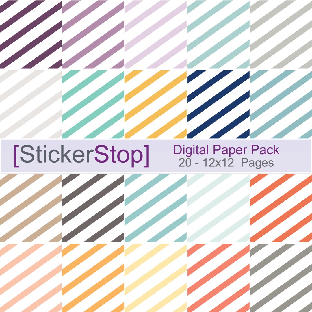Slanted Stripe Original Inkwell Press Planner Inspired Colors Digital ...