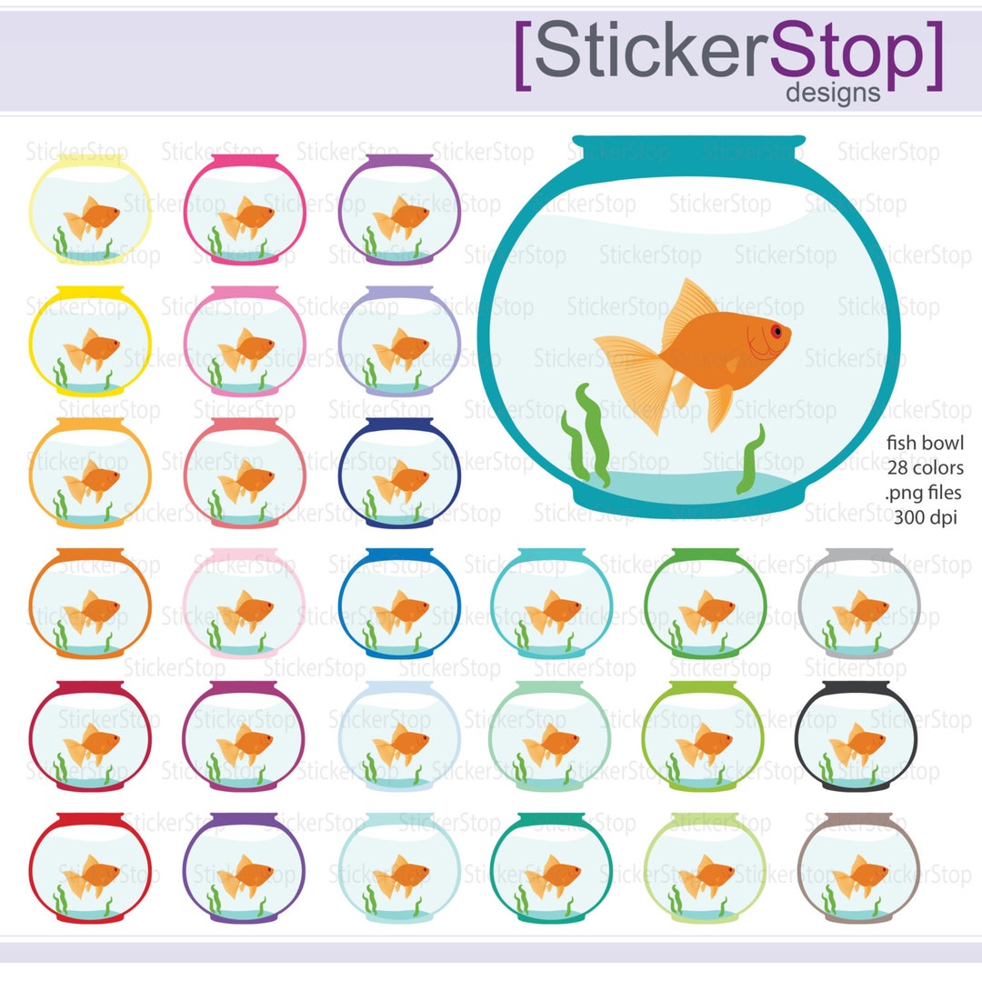 Goldfish Bowl Digital Clipart Fish Bowl Digital Clipart - Instant ...