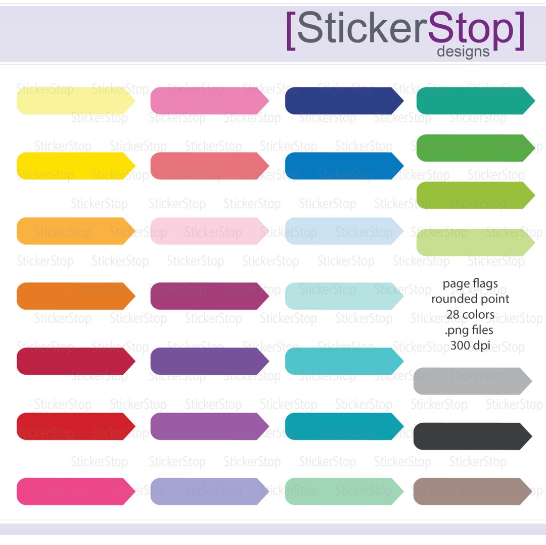Page Flags With Pointed Arrow Digital Clipart - Instant Download PNG ...