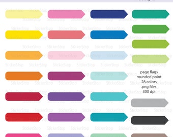 Color Block Page Flags Digital Clipart Instant Download PNG | Etsy