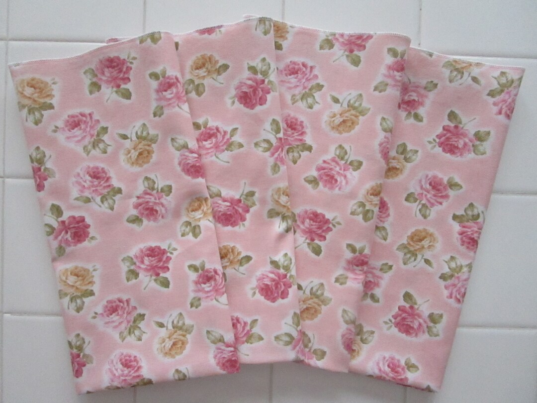 Pink and Yellow Roses Dinner Napkins Beautiful Roses on Vintage-like ...