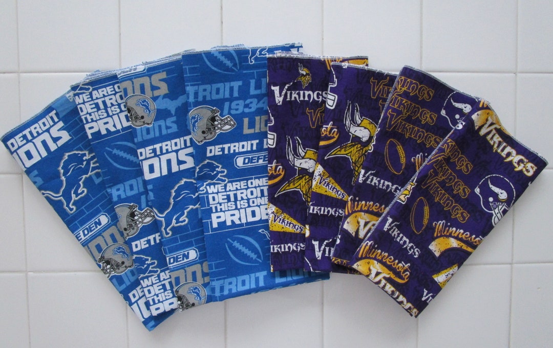 Detroit Lions Minnesota Vikings NFL Cloth Dinner Napkins Tailgating ...