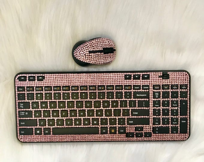 Pink Bling Keyboard- Crystal Computer Accessories - Bedazzled Office ...