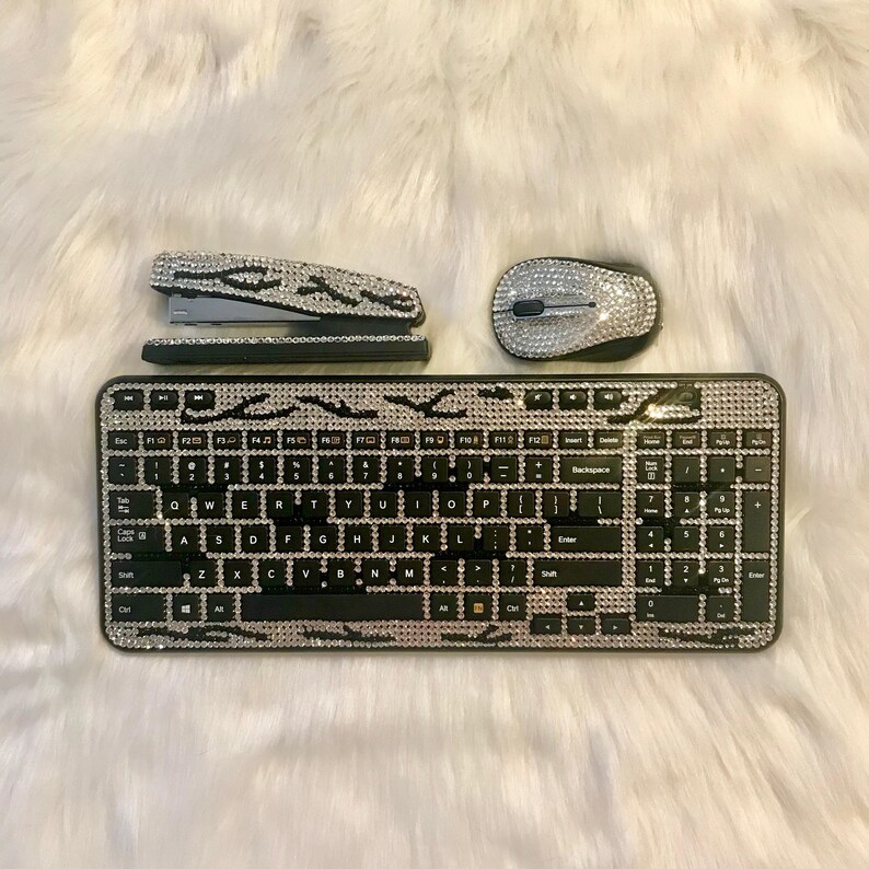 Bling keyboard crystal computer keyboard bling office set | Etsy