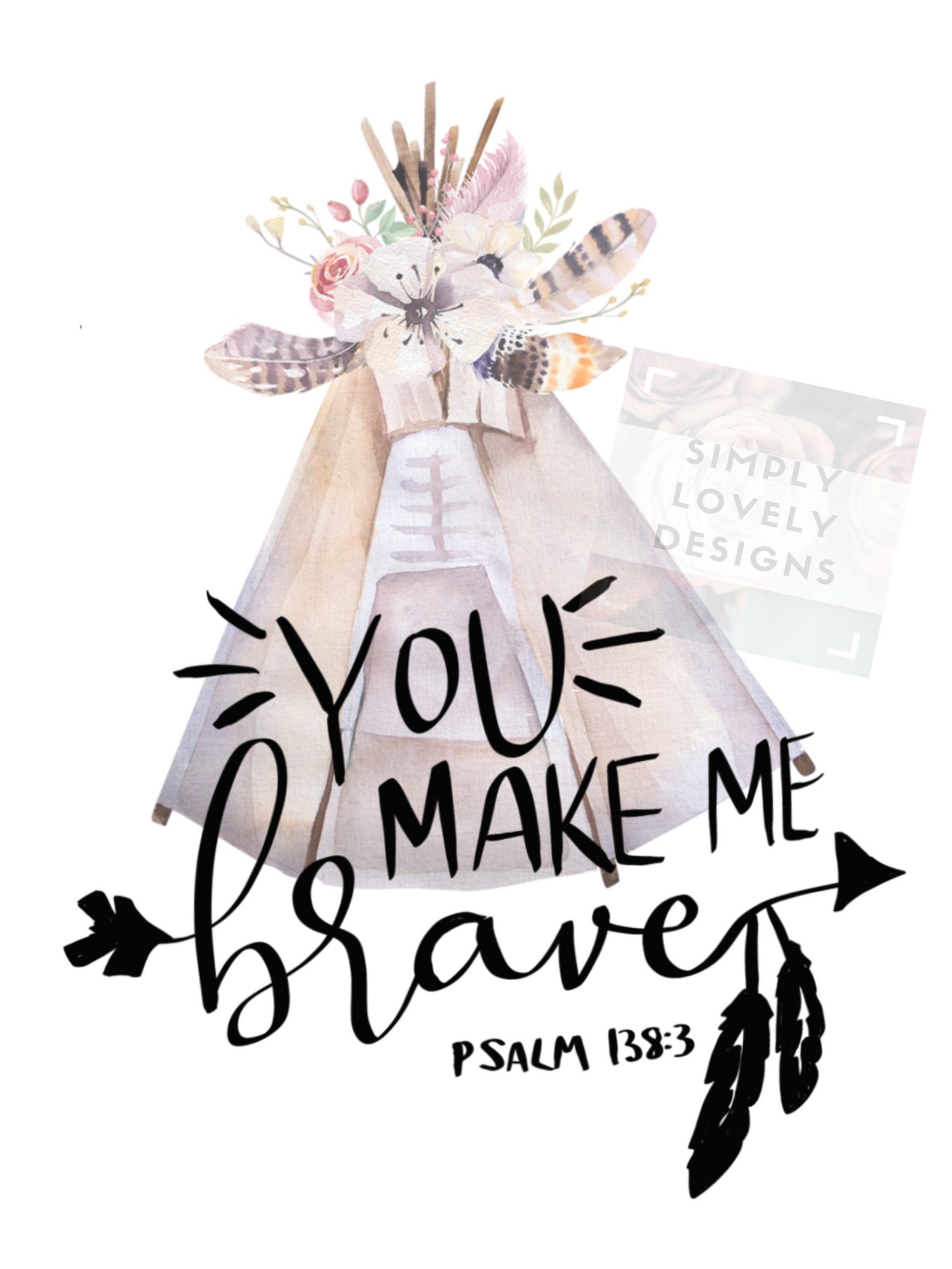You Make Me Brave, PRINTABLE Wall Art, Bible Verse, Black Typography ...