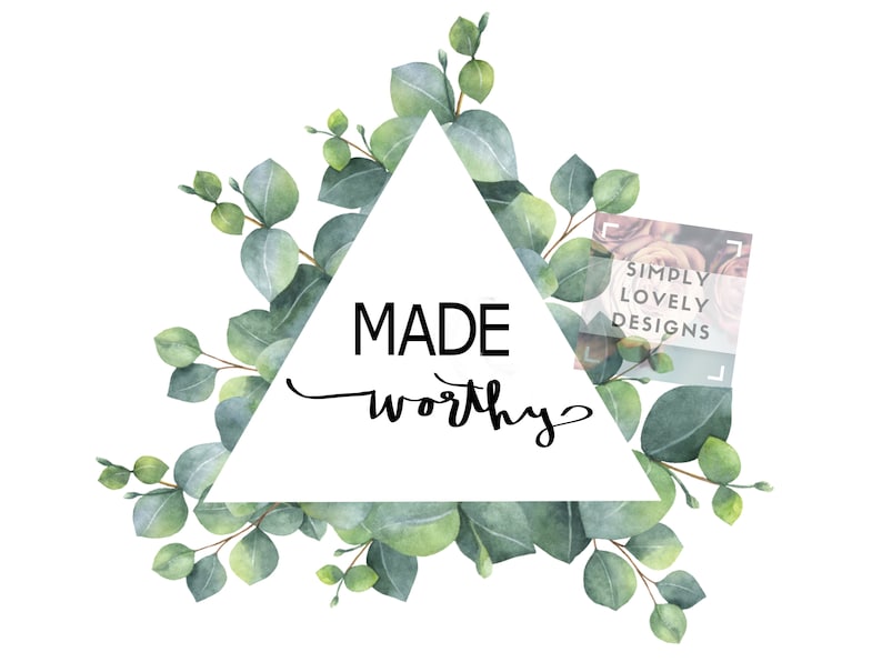 Made Worthy, , PRINTABLE Wall Art, Bible Verse, Black Typography ...