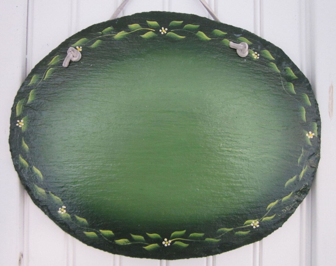 Personalized Hand Painted House Number Family Name Oval Outdoor Welcome ...