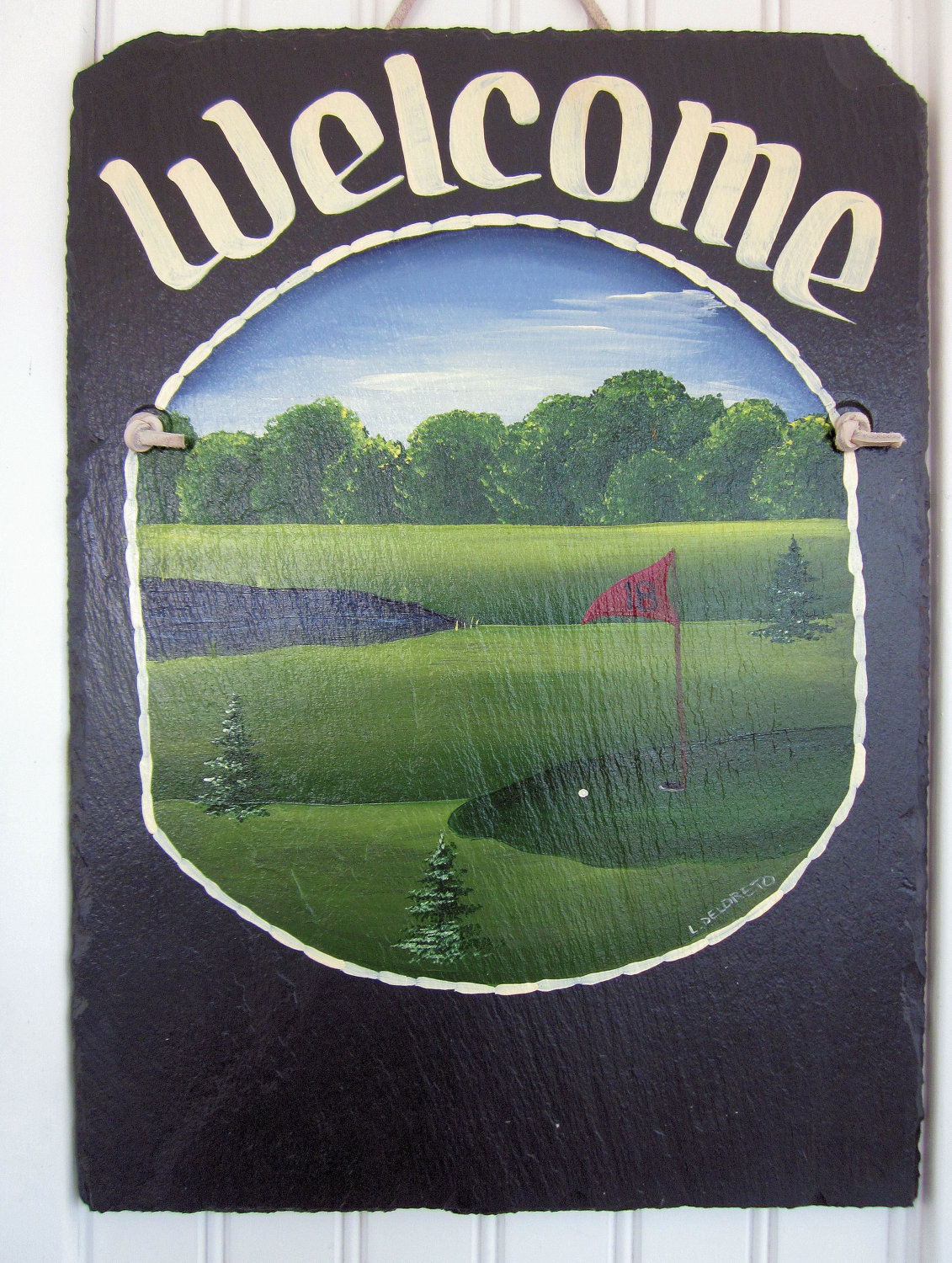 Golf Hand Painted Slate Personalized Golf Sign Golfer Gift - Etsy