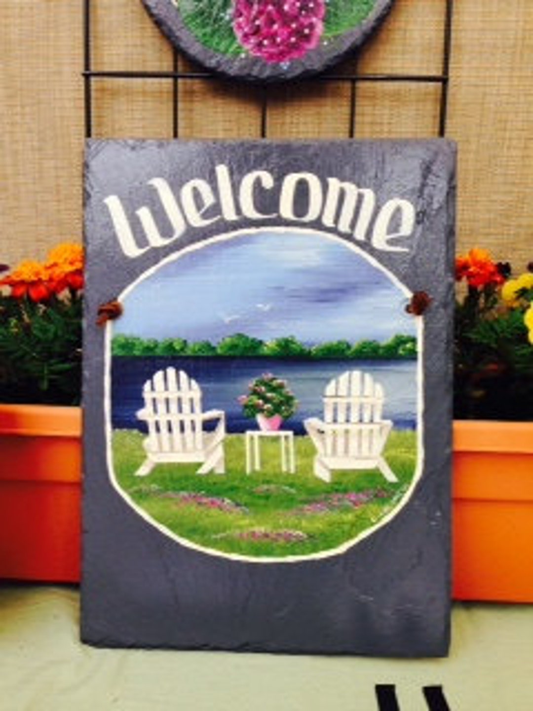 Adirondack Chairs, Custom Slate Sign, Welcome Slate, Slate Sign ...