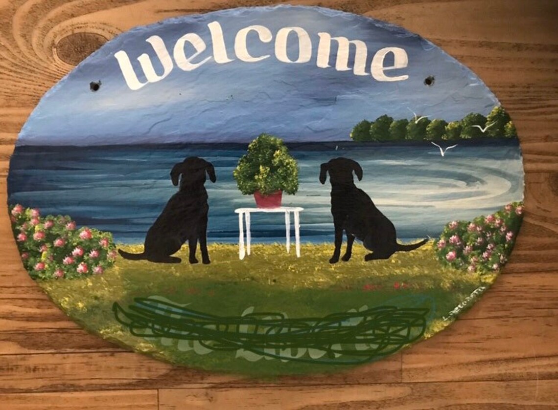 Hand Painted Sign Personalized Slate Garden Sign Adirondack - Etsy