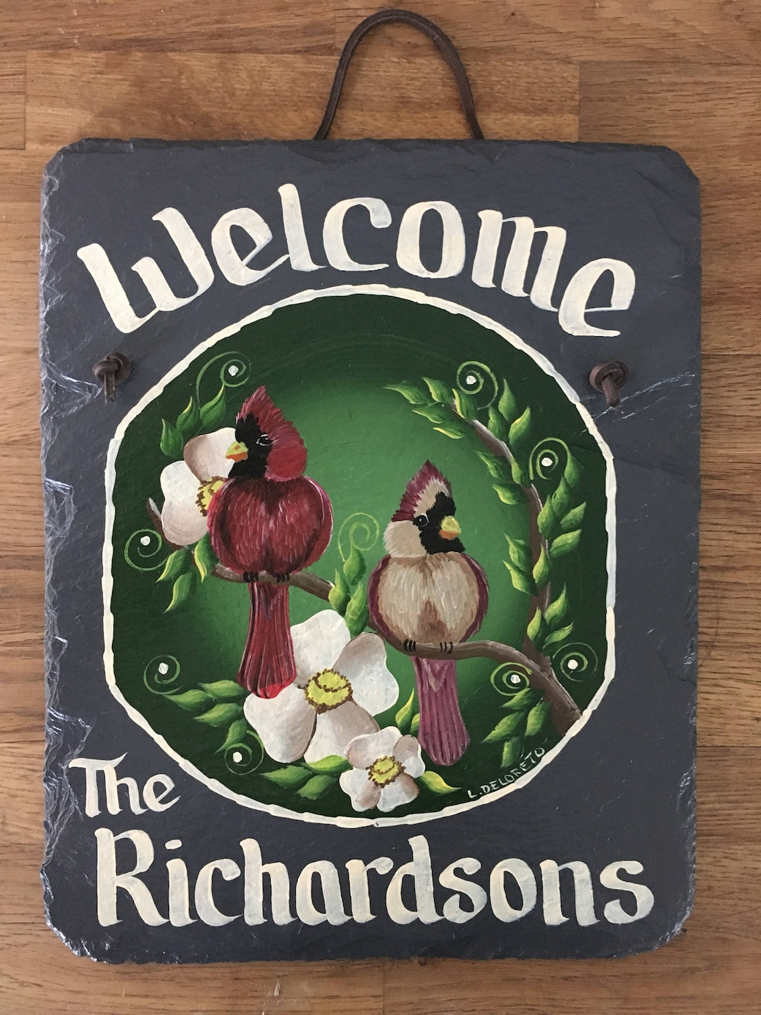 Cardinal Hand Painted Slate, Personalized Sign, Decorative Cardinal ...