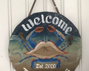 Crab Welcome Sign | Etsy