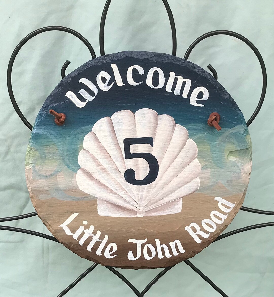 Scallop Shell 10” Circle. Handpainted Personalized Shell - Etsy