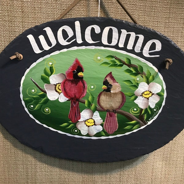 Cardinal Welcome Sign - Etsy