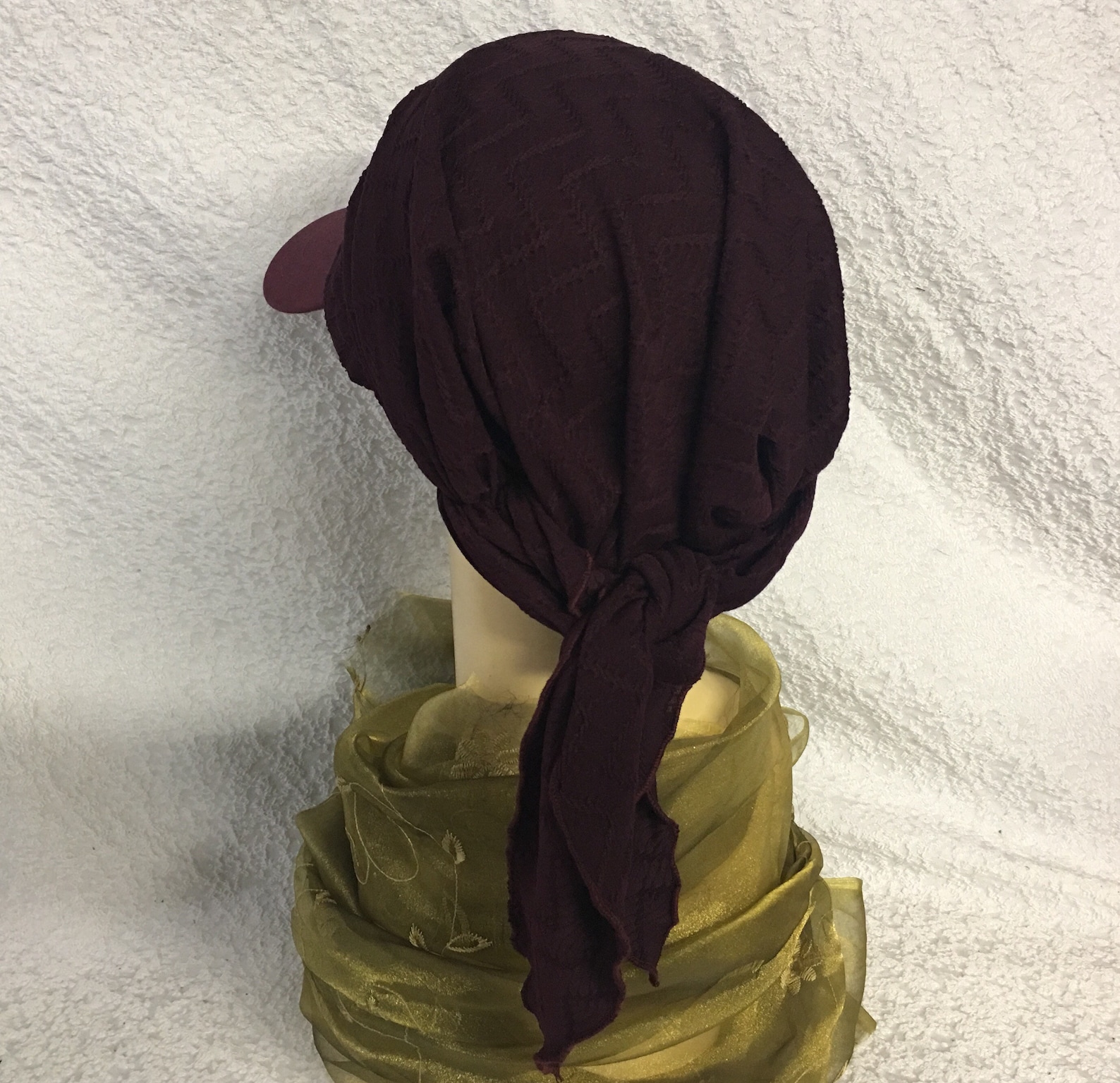 Sun Visor Cap With Attached Pre Tied Scarf Modern Hijab Tichel Sport ...
