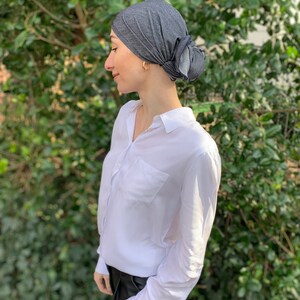 Denim Head Scarf Blue Hijab Soft Lightweight Stretchy Pre Tied Bandana ...