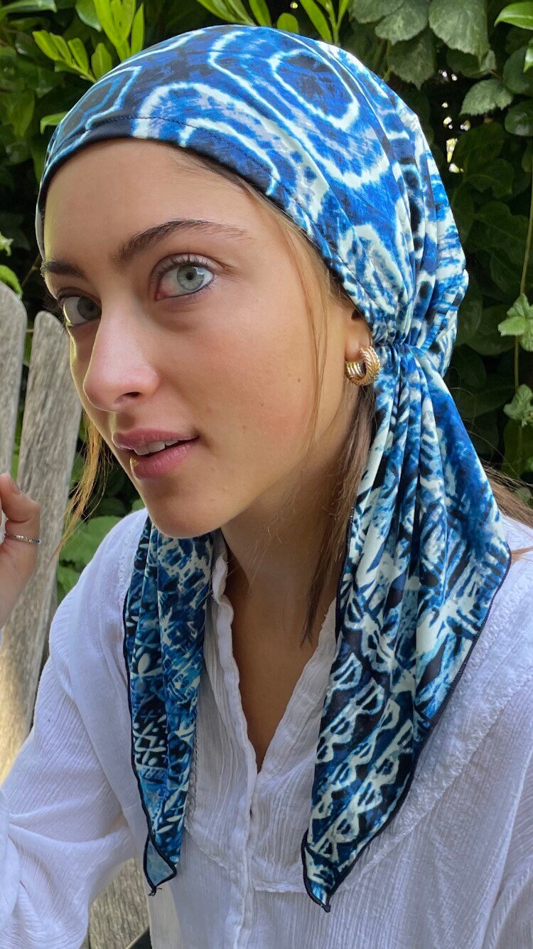 Blue Modern Head Covering Beautiful Summer Durag Tie Dye Hair - Etsy Canada