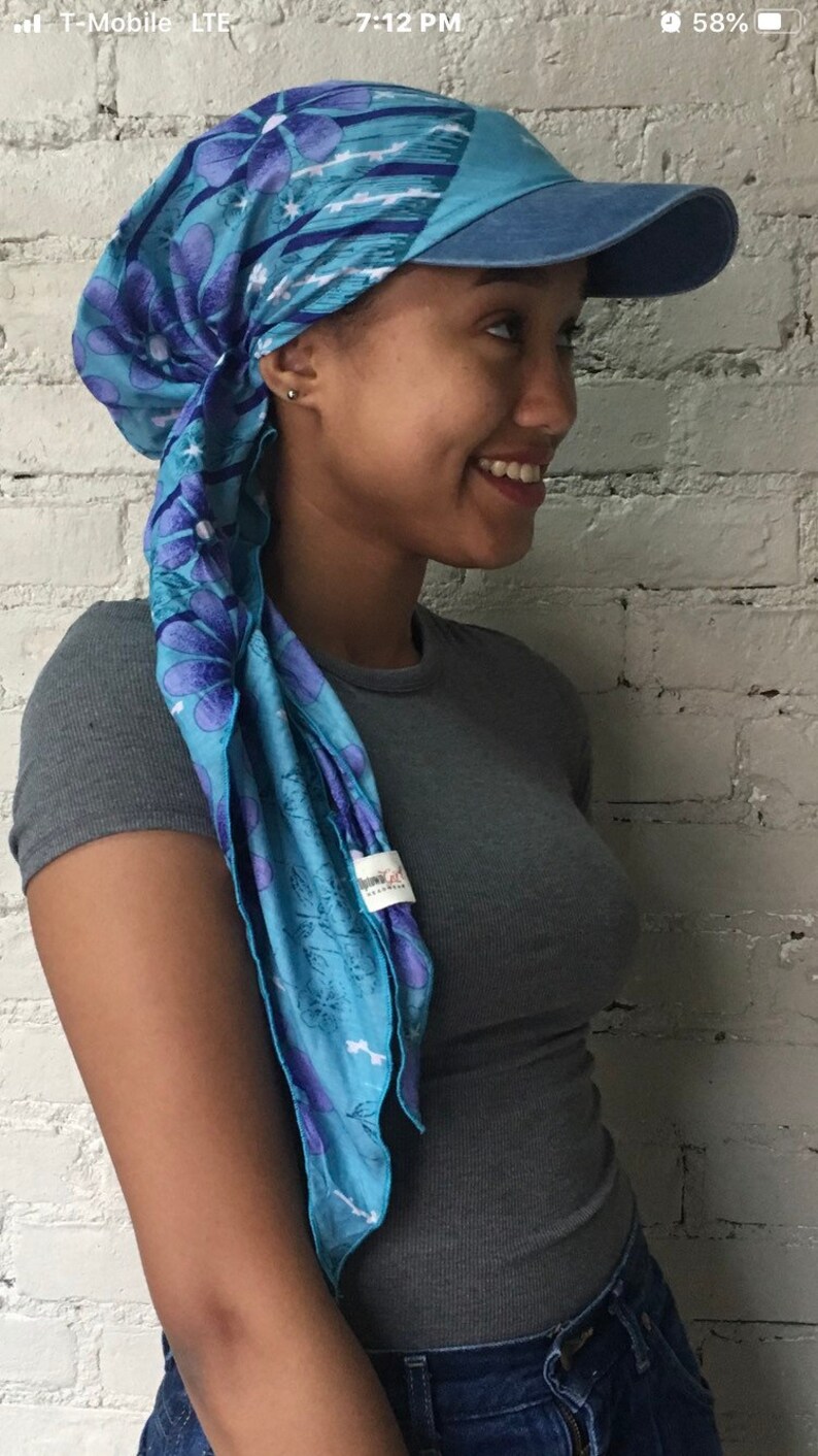 Cotton Hat With Brim Sun Visor Baseball Cap Hair Scarf to - Etsy