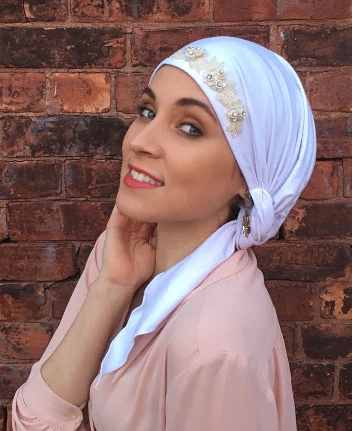 White Head Scarf for Woman White Hair Covering White - Etsy