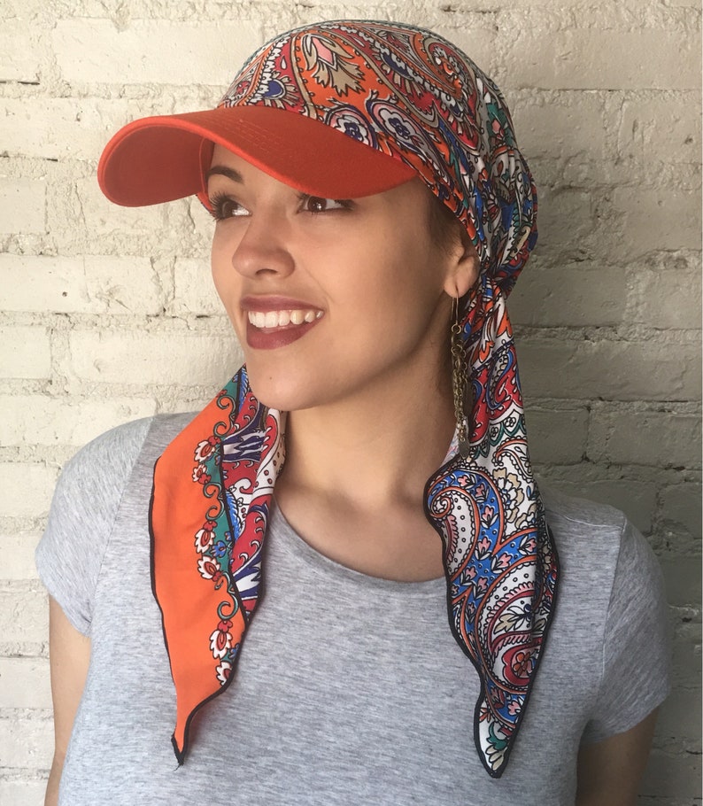 Orange Sun Hat | Cute Hat | Sun Visor Scarf | Casual Sport Headwear ...