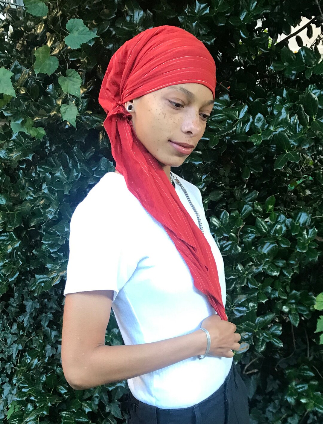 Tichel Kerchief Lightweight Hair Covering for Woman Cool Orange Head ...