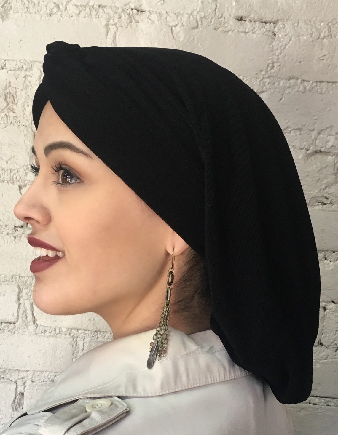 Lycra Black Turban for Jewish Muslim Christian Women | Comfy ...