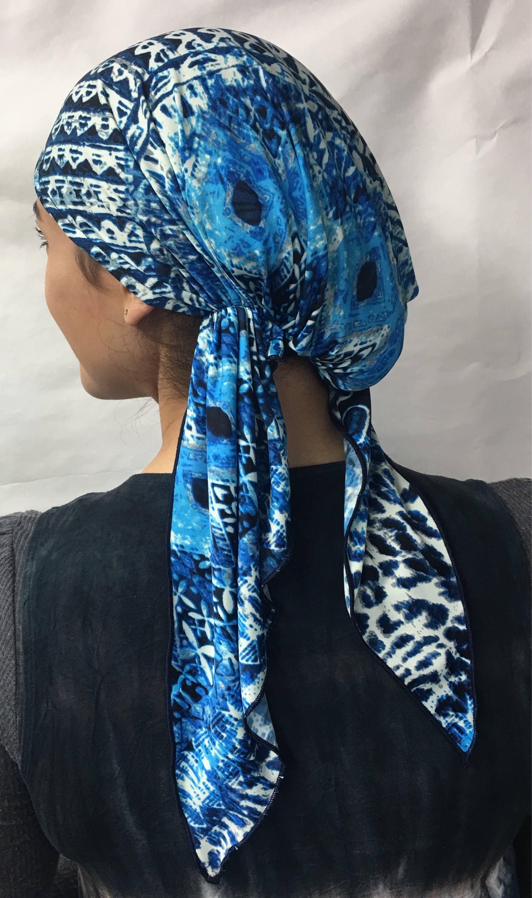 Blue Modern Head Covering Beautiful Summer Durag Tie Dye Hair - Etsy Canada