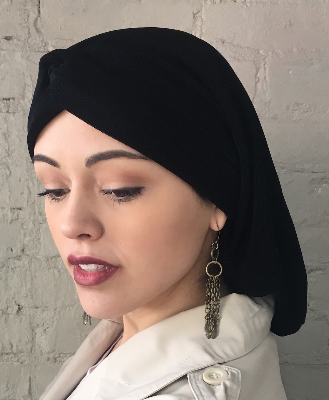 Cotton Black Turban for Jewish Muslim Christian Women | Comfy ...