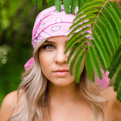 100% Cotton Head Scarf Tie Back Hat Modern Bandana Closed Pre - Etsy