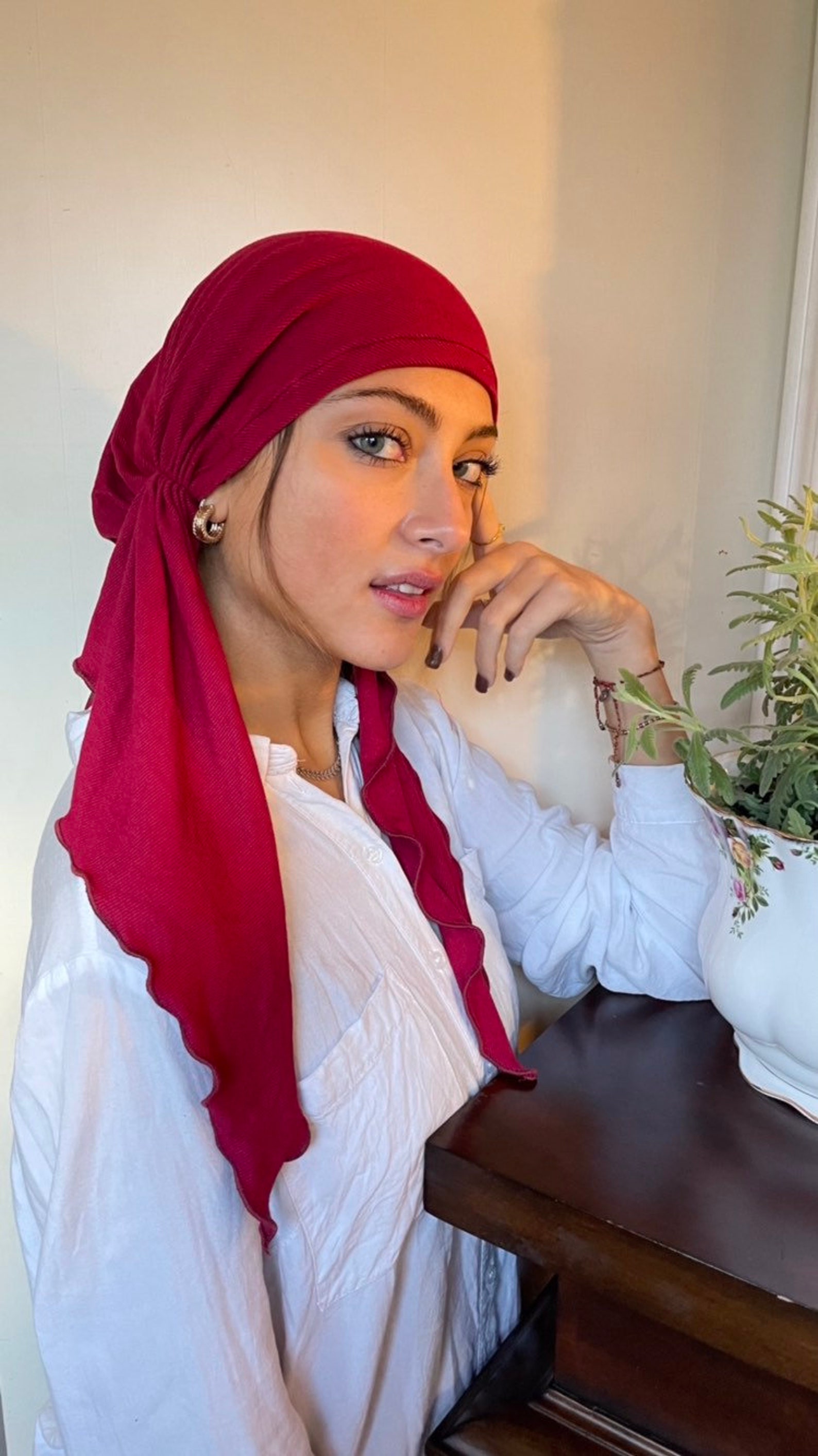 Beautiful Head Scarf Tie Back Cap Long Hair Covering for Women to ...