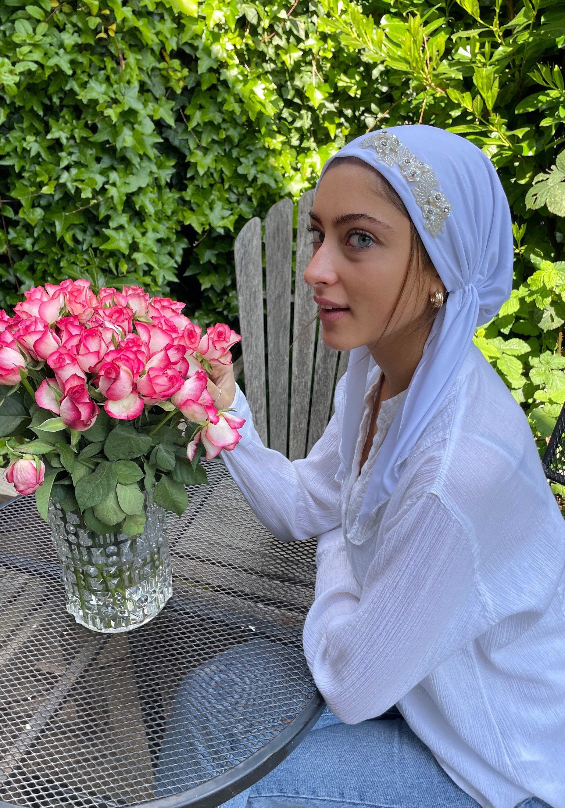 White Head Scarf for Woman | White Hair Covering | White Fashion Head ...