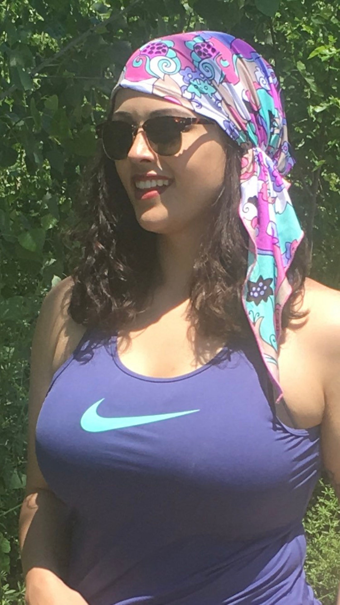 Swim Cap With Ties | Spandex Swimming Head Scarf, Made in USA - Etsy