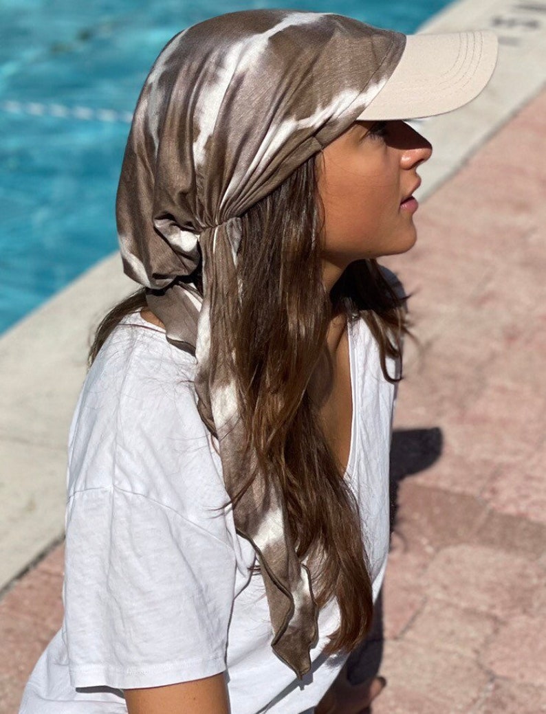 Baseball Cap Head Scarf Hat Cover & Conceal Hair Casual Beachwear ...