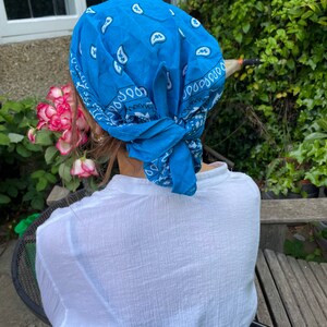 100% Cotton Tie Back Hat | Pre Tied Fitted Bandana | Lightweight Head ...