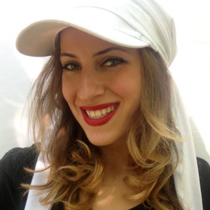 Black or White Durag Sun Visor With Pre Tied Turban Head Scarf Hijab ...