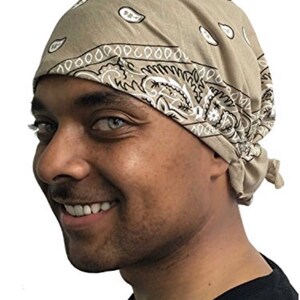 Head Cover for Men | Pre Tied Bandana | Slips on Like a Hat | Scrub Hat ...
