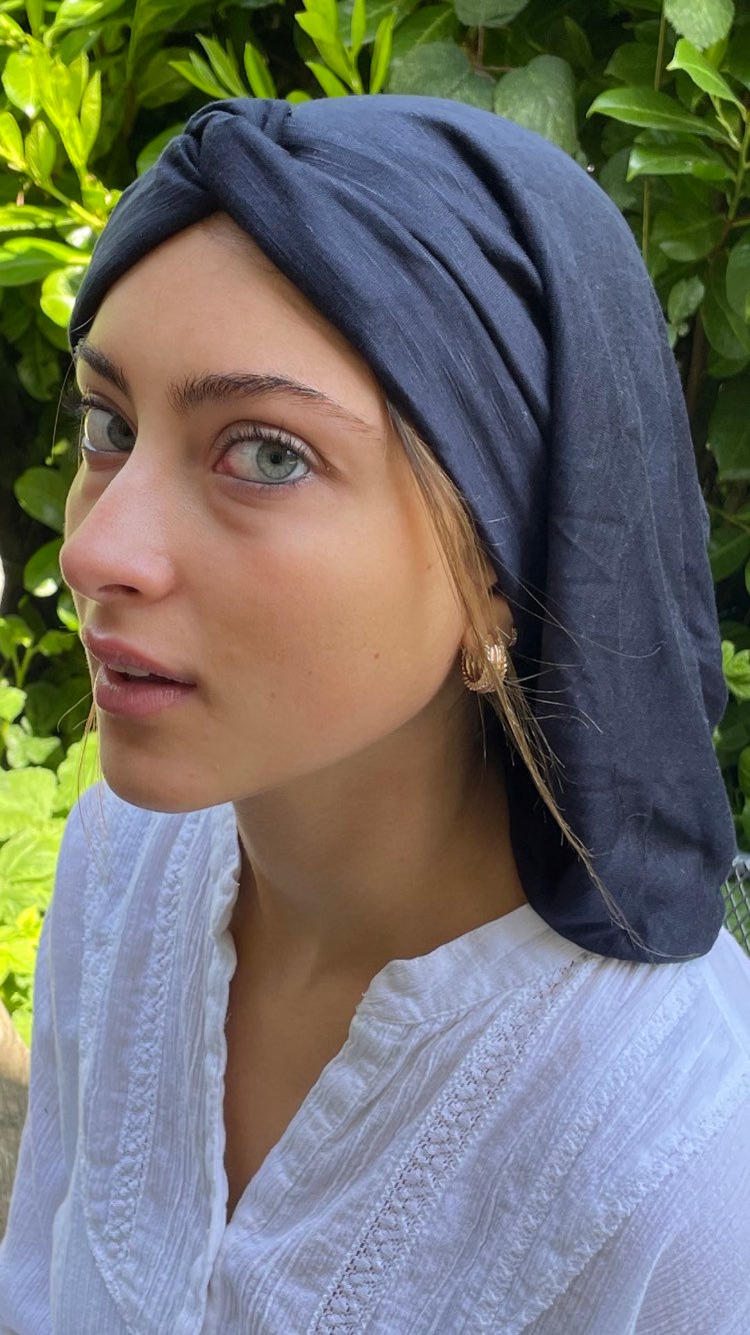 Durag Kerchief Navy Blue Snood With Height Long Top Knot Turban Stylish ...