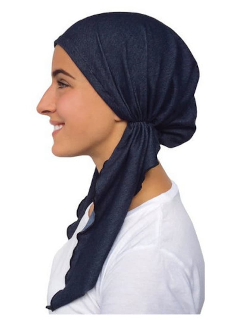 Denim Head Scarf Blue Hijab Soft Lightweight Stretchy Pre - Etsy