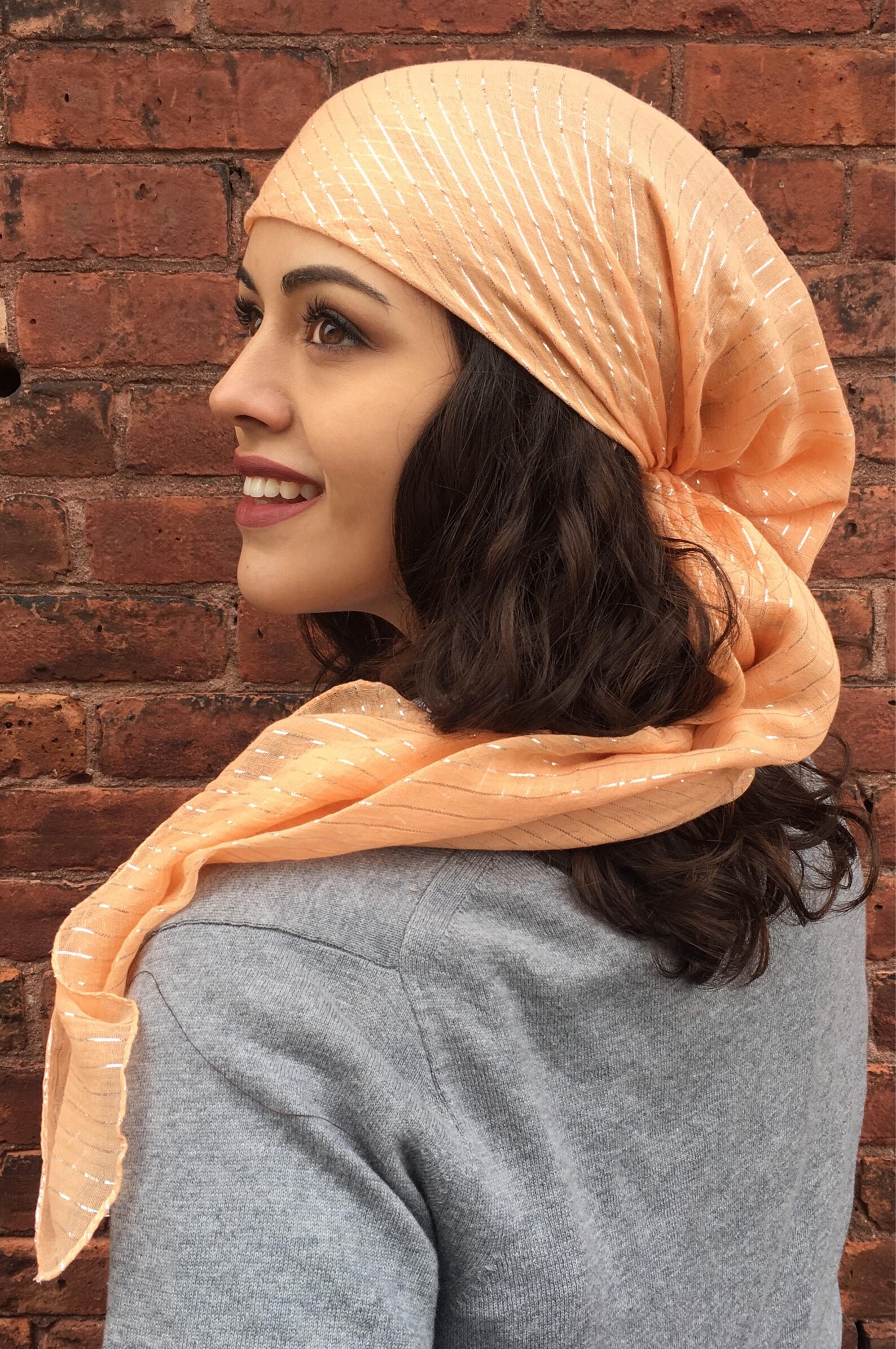100% Cotton Head Scarf Tie Back Cap to Cover Your Head Conceal Hair ...