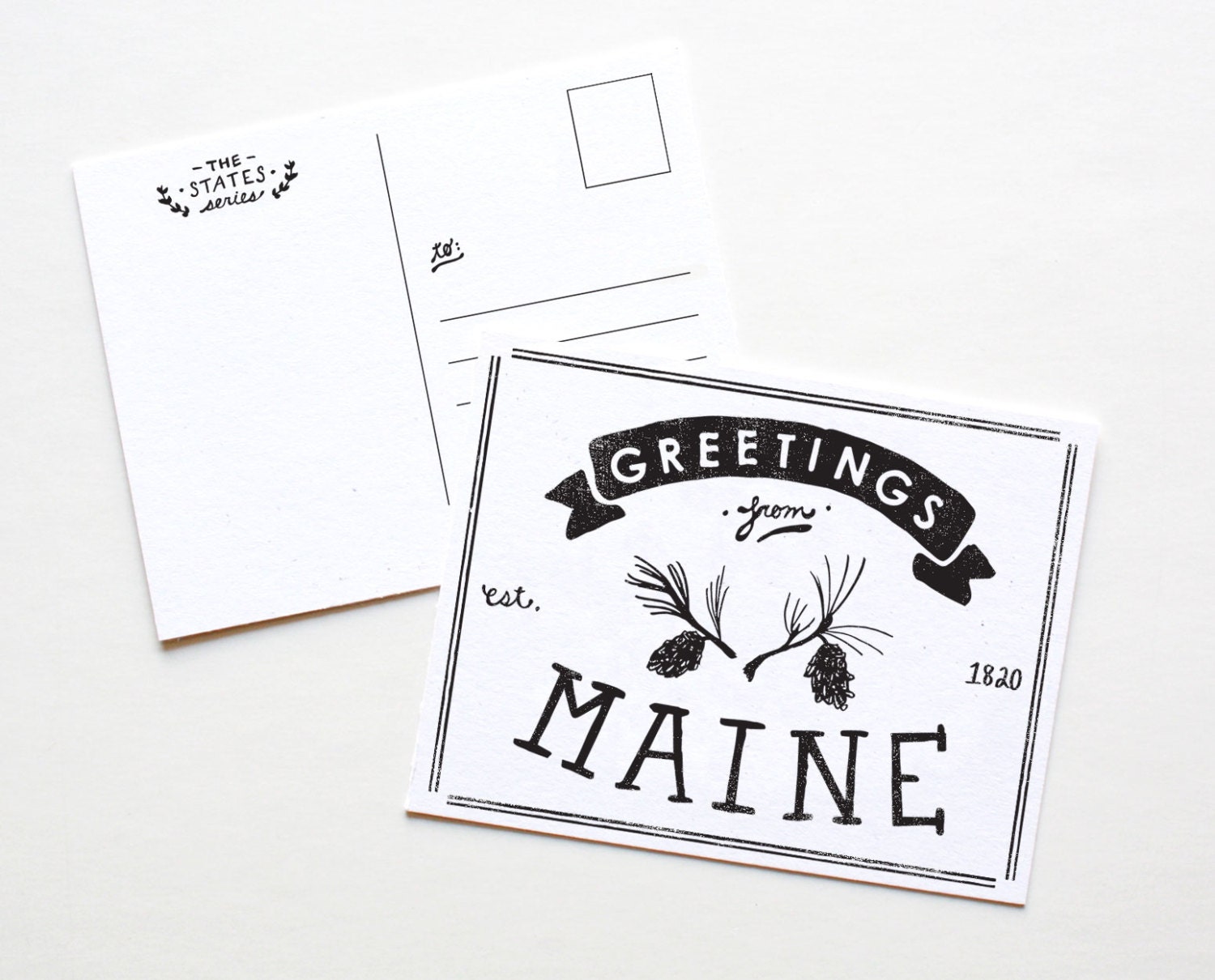 State of Maine Postcard - Etsy