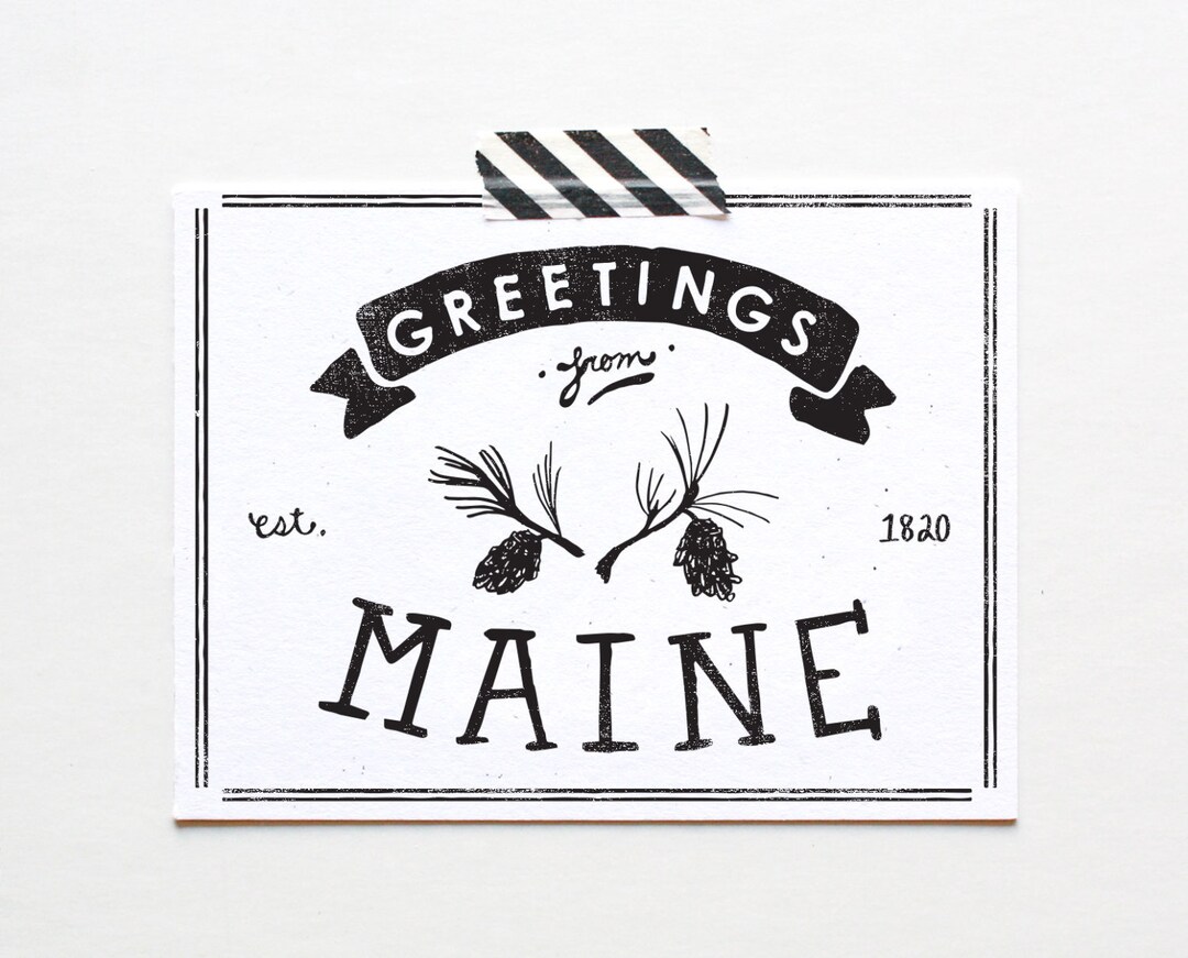 State of Maine Postcard - Etsy